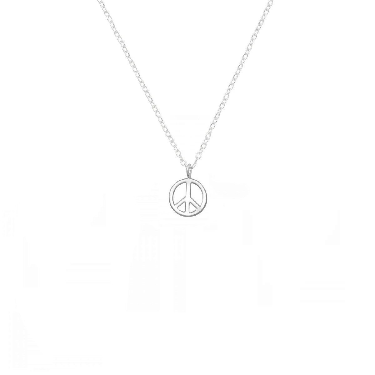 Silver Small Peace Sign Necklace | The Alley
